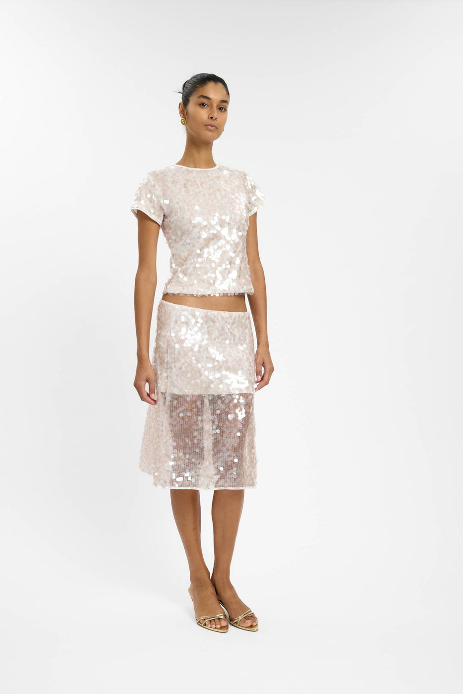 Fitted Tee | Pink Sequin – WITH HARPER LU